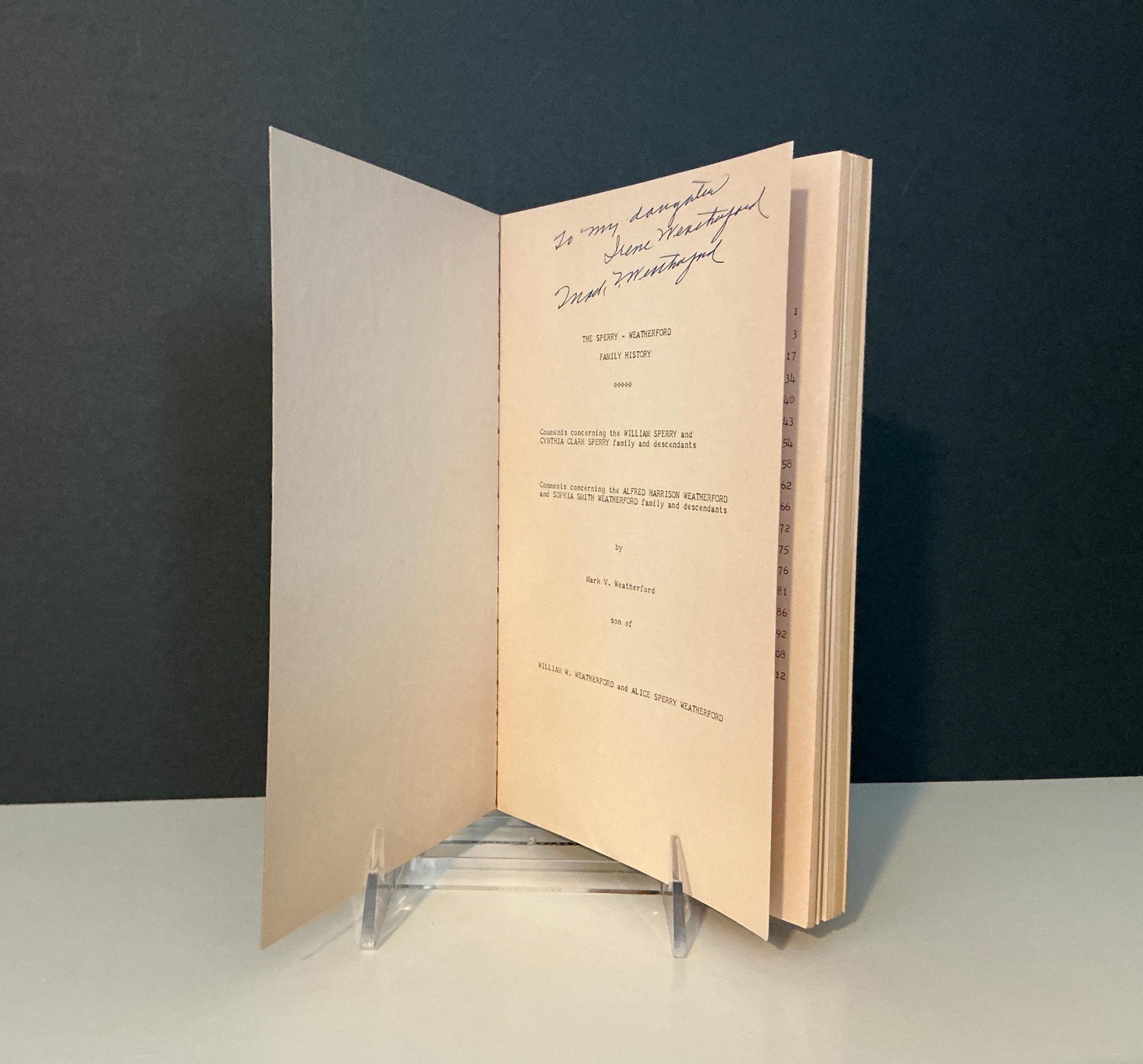 Inscribed Genealogy of Linn County, Oregon Family. the Sperry ...