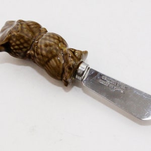 Cheese Spreader Canape Knife Metal Handle Acorns 5.25 Ceramic Stainless ...