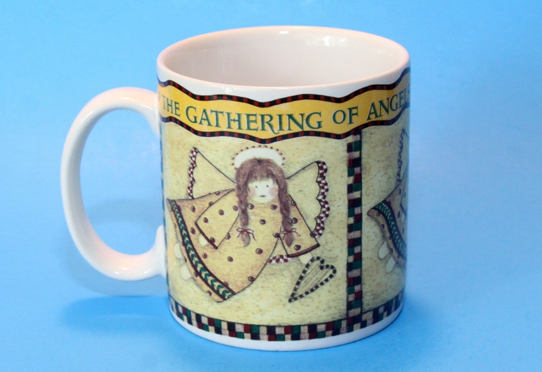 Sakura Debbie Mumm Gathering of Angels Ceramic Mug Christmas Holiday ...