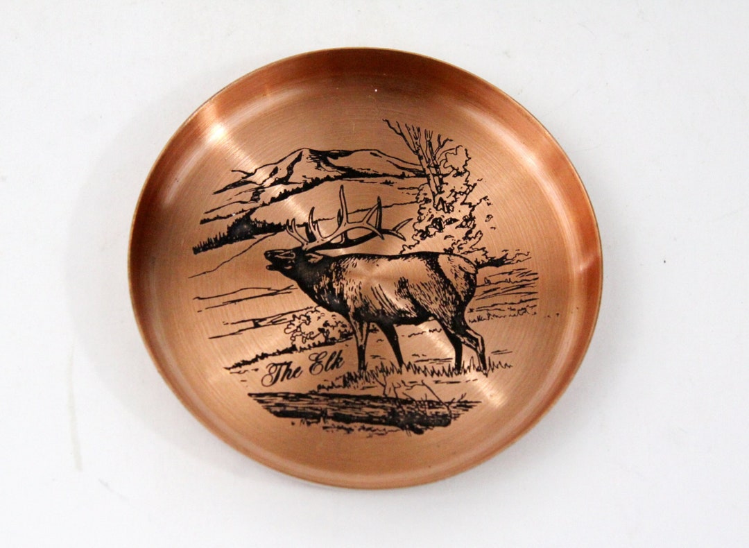 Butte Copper Co Coaster Round the Elk Vintage 3 Butte Montana Etched - Etsy