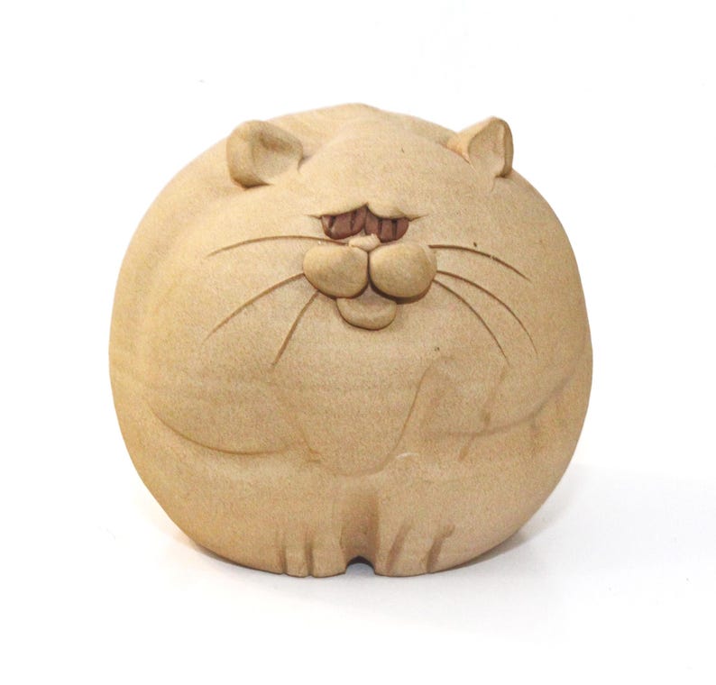 Fat Cat Bank Cork Stopper Art Pottery 7