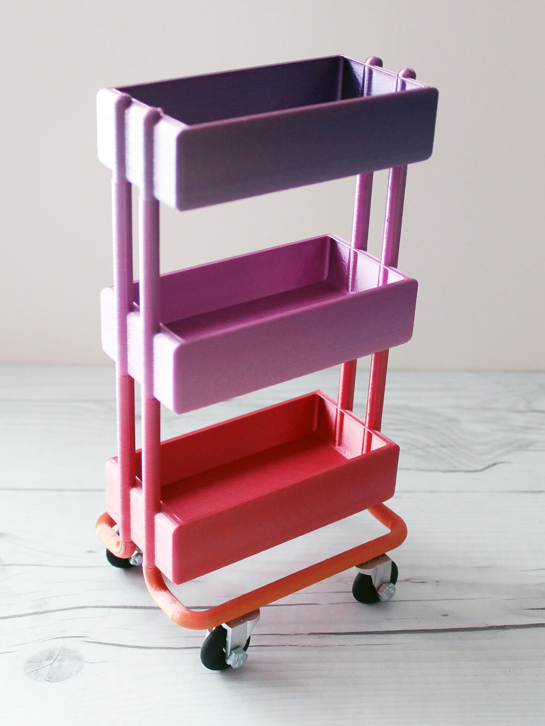 Purple/red Variegated Mini Utility Cart - Desk Organizer - Planner ...