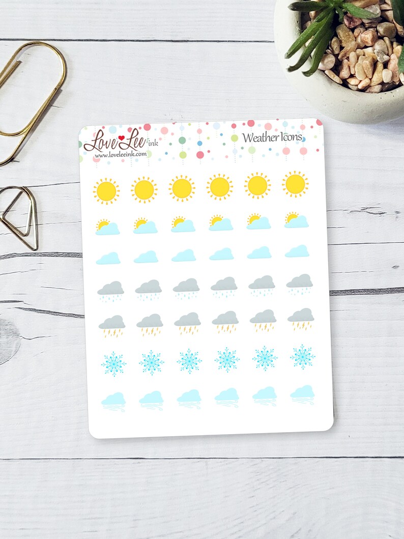 Weather Icons Planner Stickers - Hand-drawn Journal Stickers - Etsy