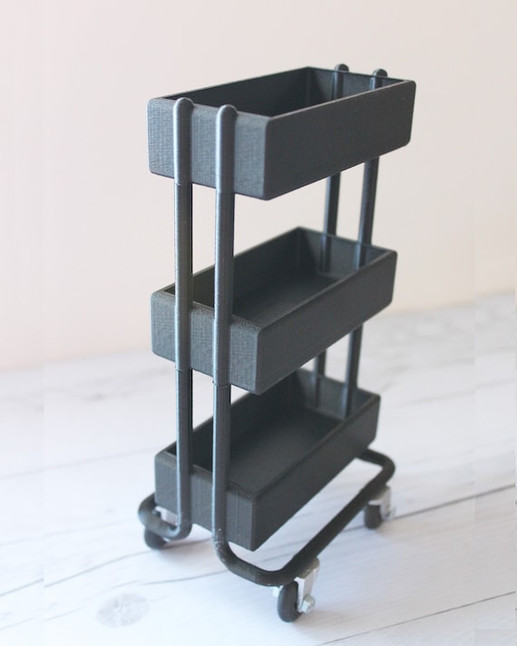 Black Mini Utility Cart Desk Organizer Planner Accessories | Etsy