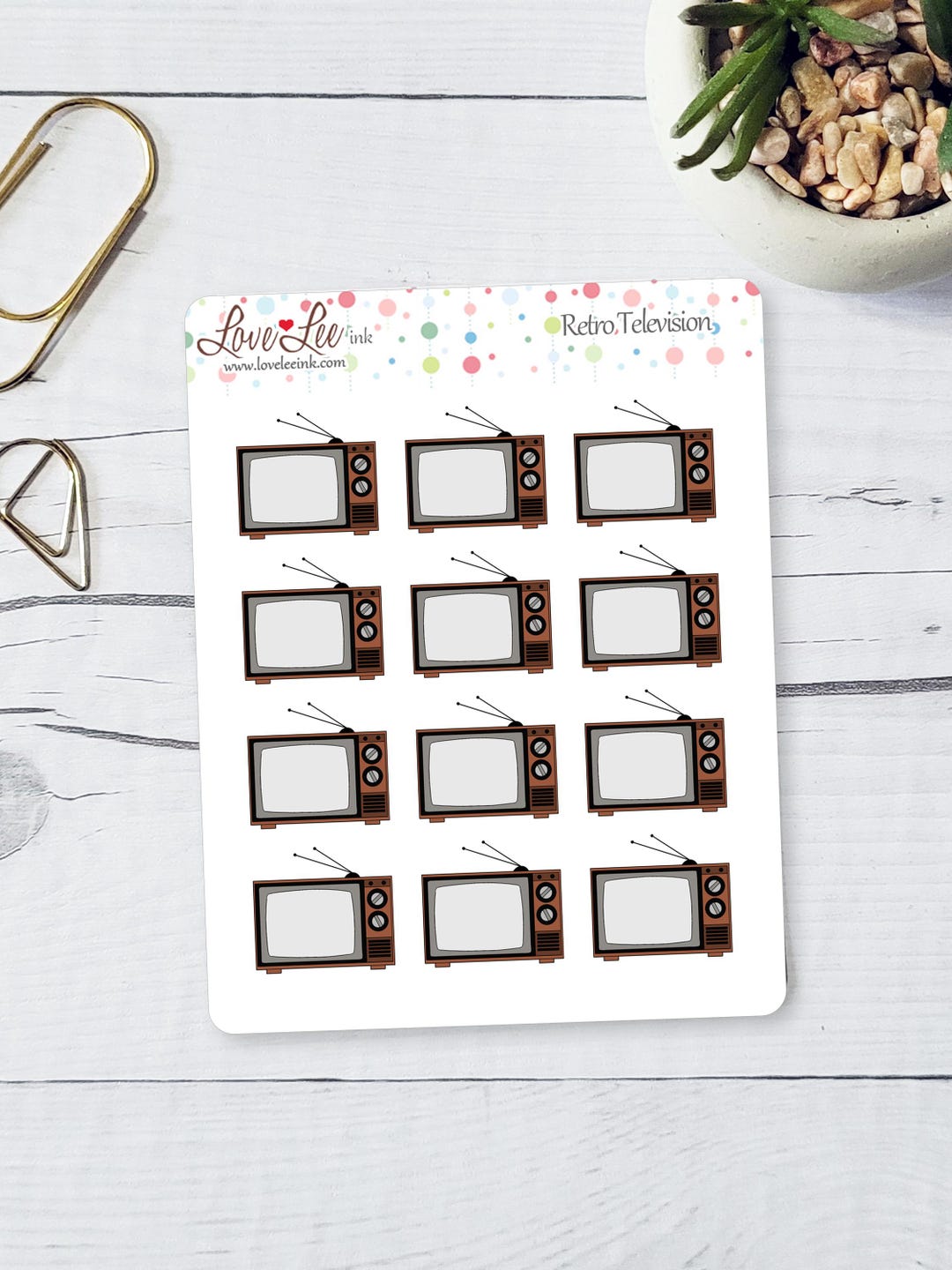 Retro Television Planner Stickers: Hand-drawn TV Stickers - Etsy