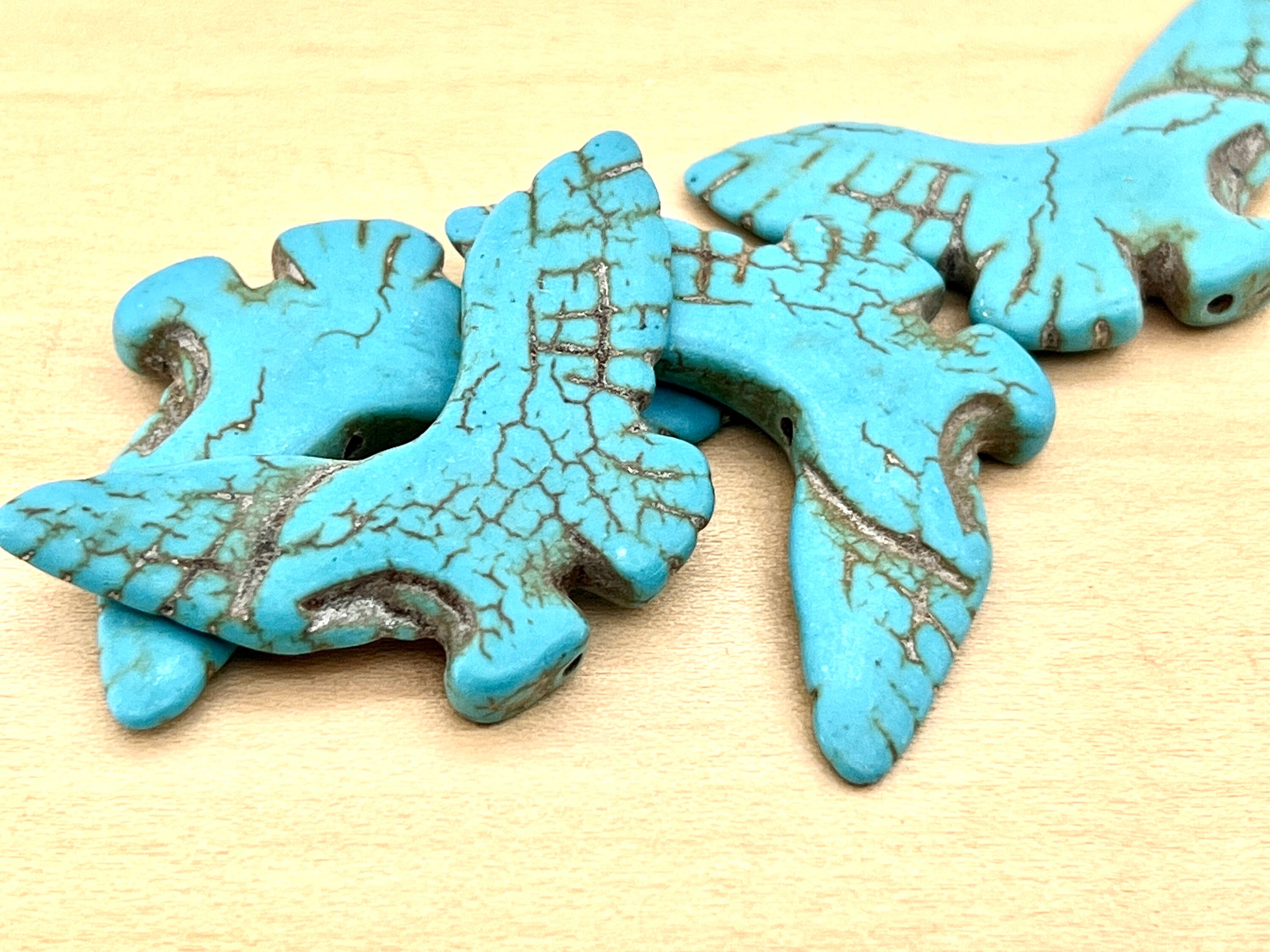 2 Count 26x47mm Fuax Turquoise Fake Imitation Semi Precious Gemstone ...
