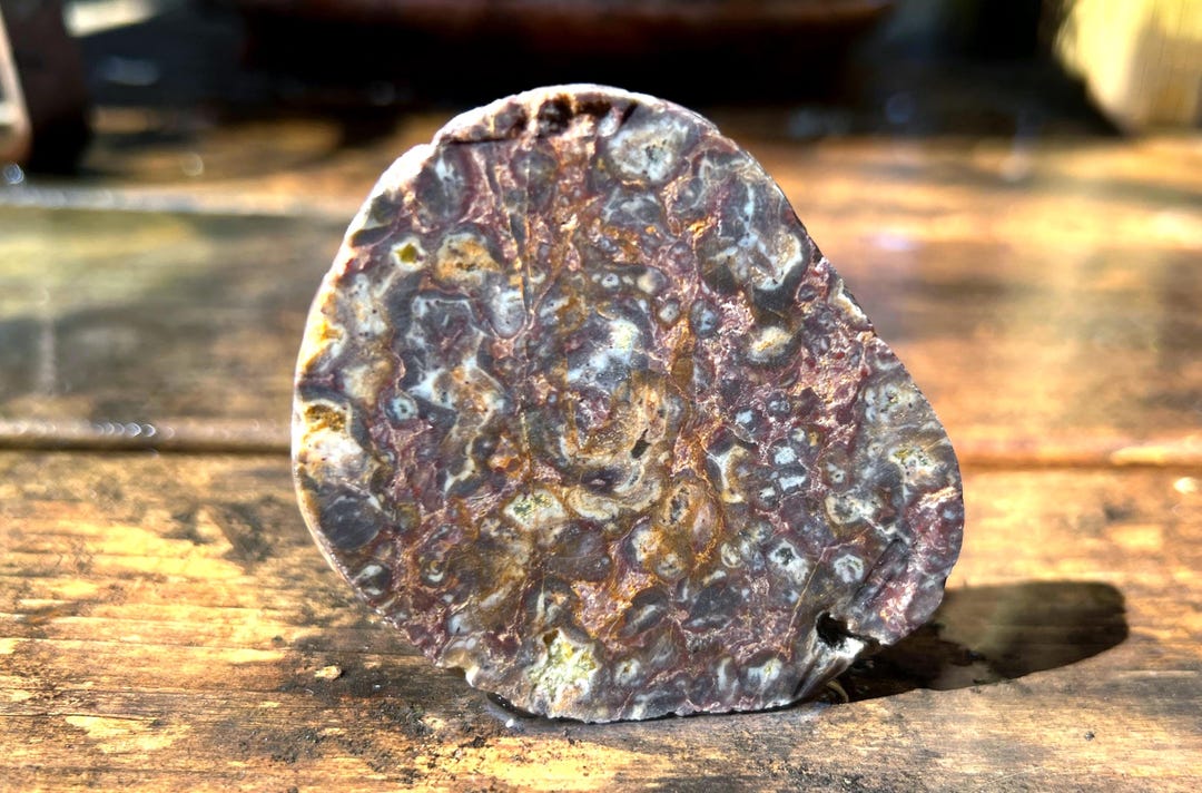 Bubbly Purple and Red Rhyolite Slab: Lapidary Stone, Washington ...