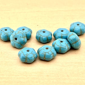 10 Count 12mm Fuax Turquoise Fake Imitation Semi Precious Gemstone ...