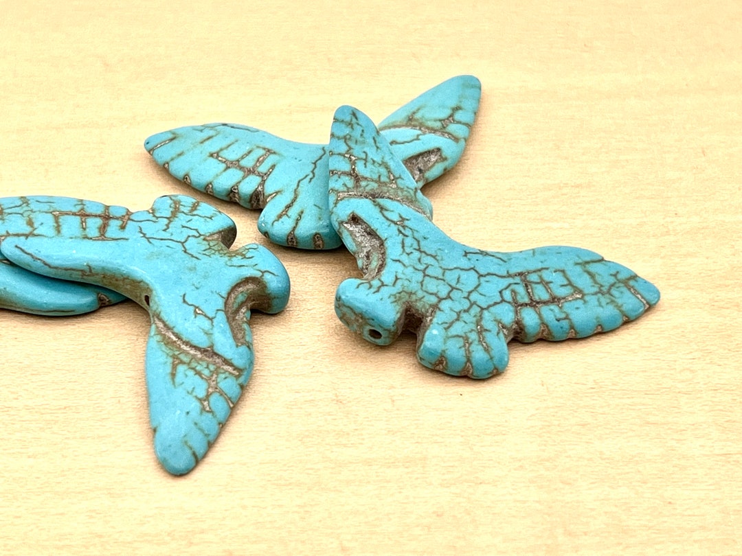 2 Count 26x47mm Fuax Turquoise Fake Imitation Semi Precious Gemstone ...