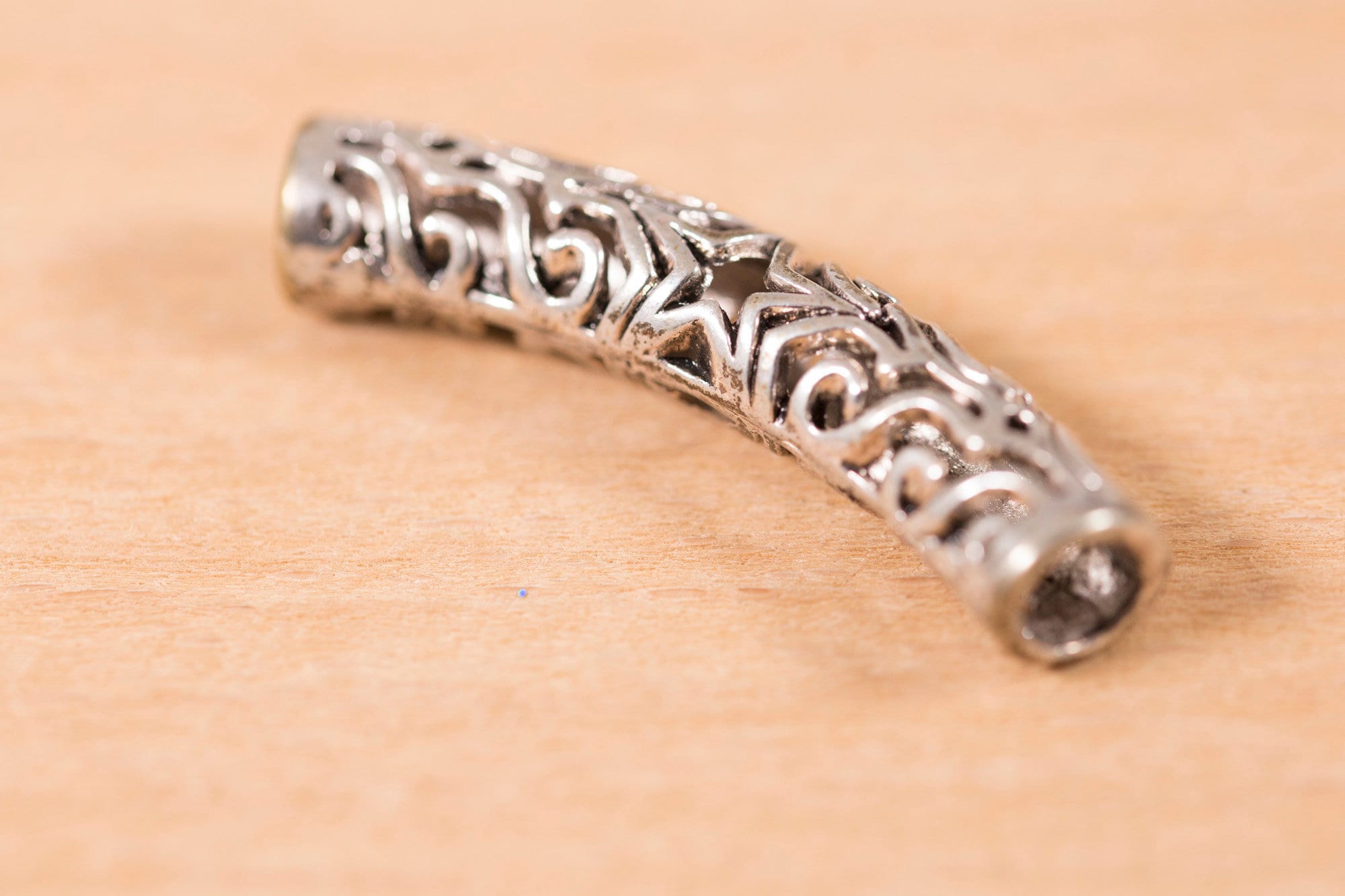 1 Count 40mm Pressed Silver Metal Filigree Beads With Star Shaped ...