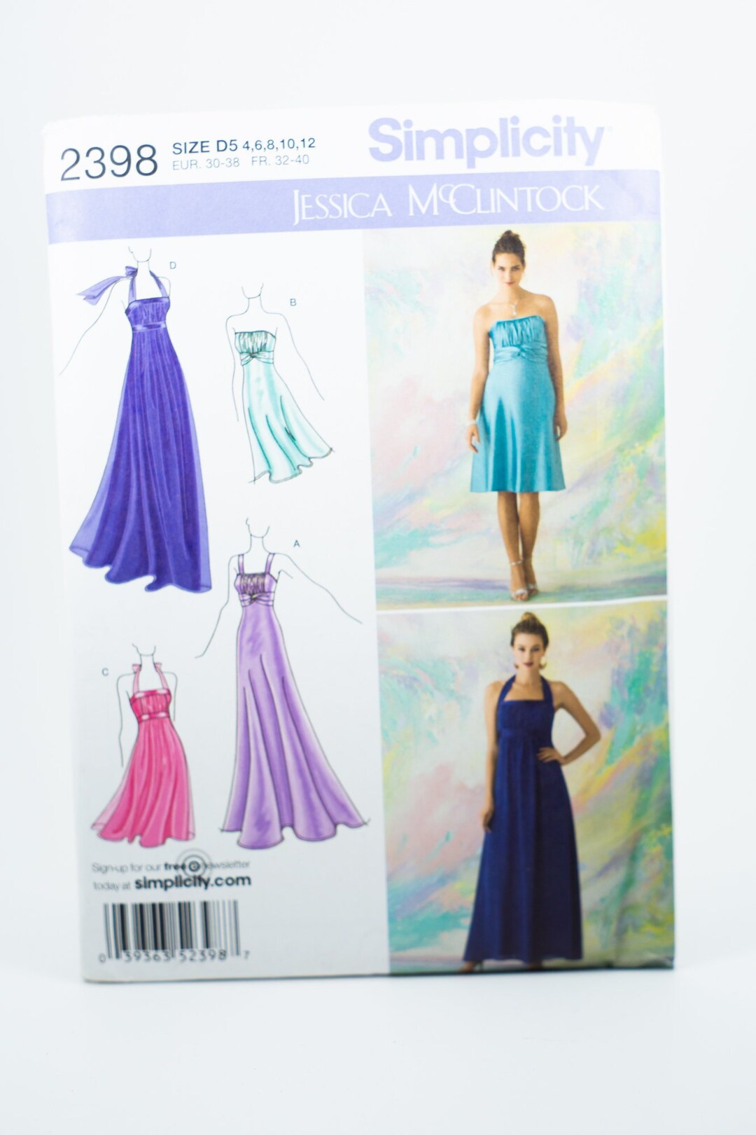 Simplicity Summer Dress Gown Variety Sewing Pattern #2398 Size D5 ...