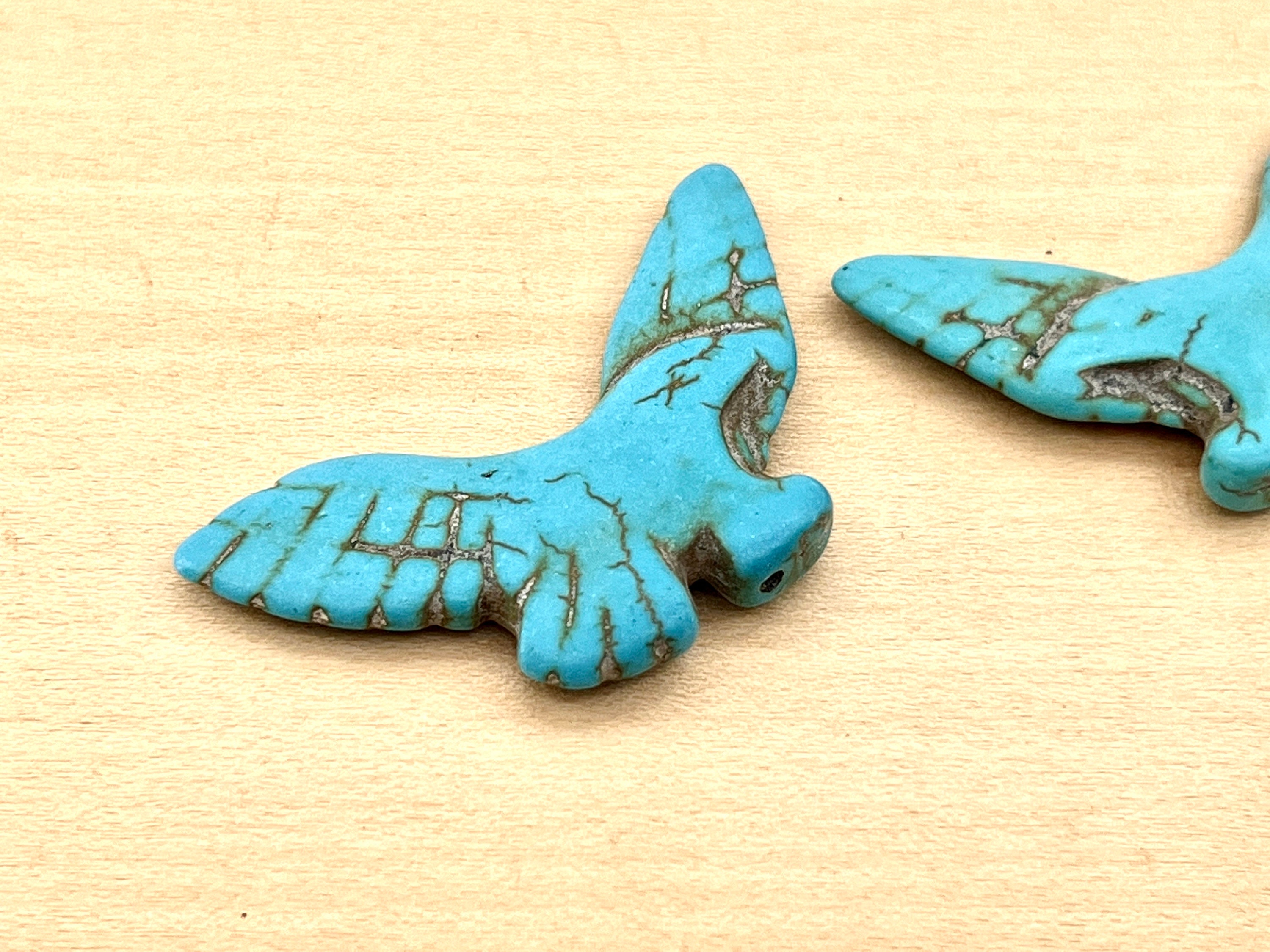 2 Count 26x47mm Fuax Turquoise Fake Imitation Semi Precious Gemstone ...