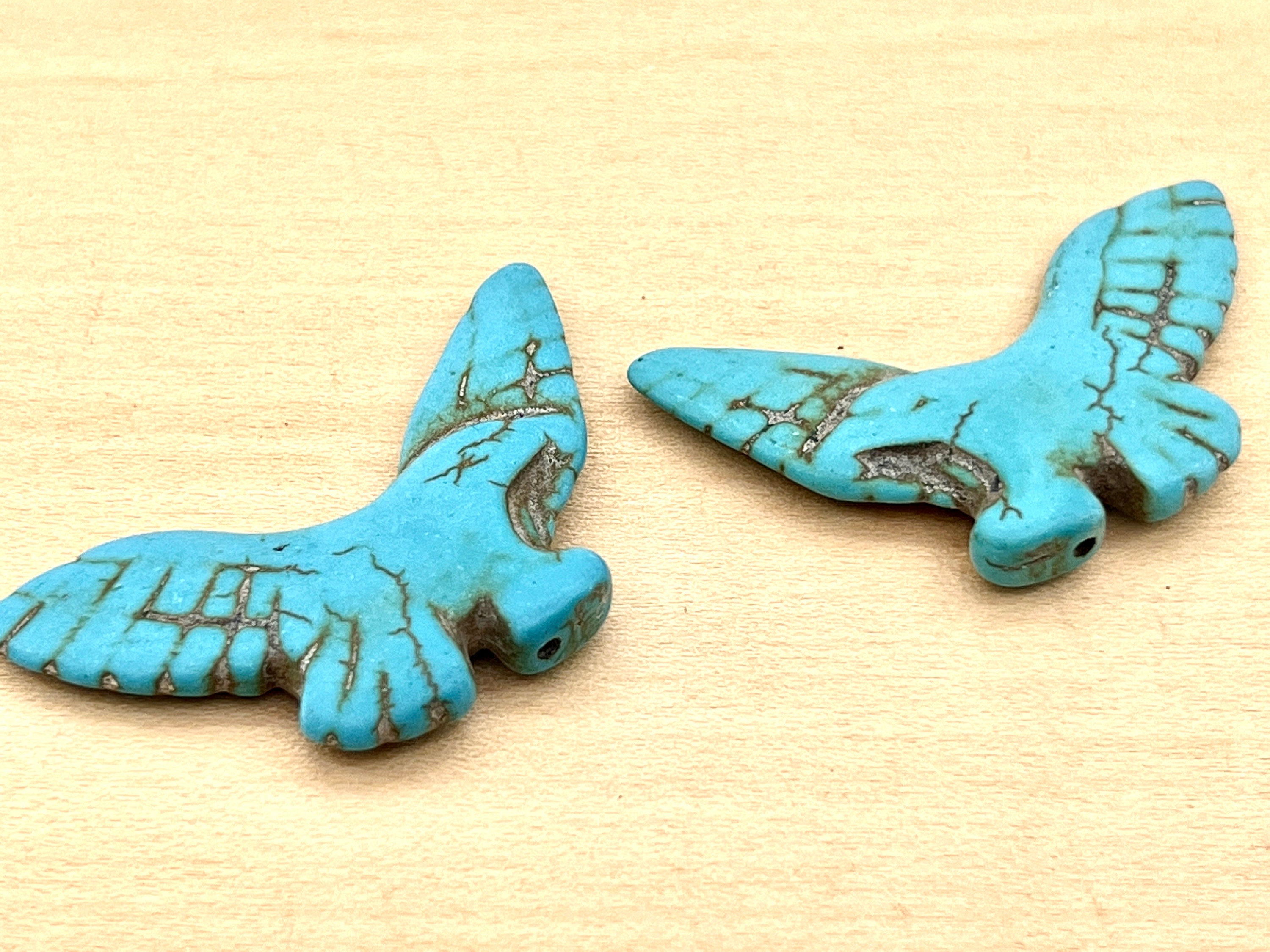 2 Count 26x47mm Fuax Turquoise Fake Imitation Semi Precious Gemstone ...