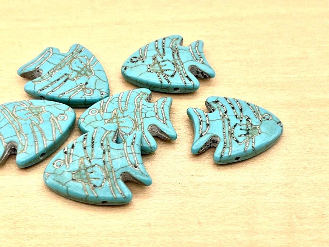 2 Count 26x22mm Fuax Turquoise Fake Imitation Semi Precious Gemstone ...