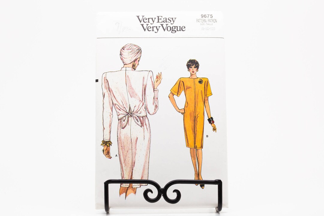 Vintage Vogue Dress Gown Smock Tunic Button up Sewing Pattern #9675 ...