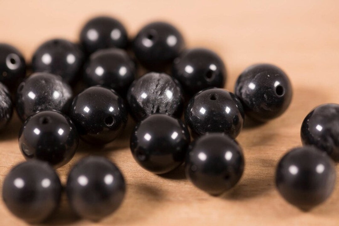 SEE SECOND PHOTO Big Black Bead Lot 225+ Beads as Shown in the Images ...