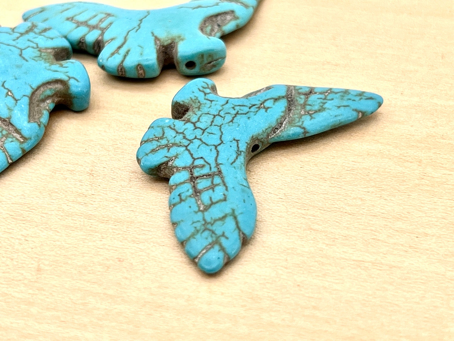2 Count 26x47mm Fuax Turquoise Fake Imitation Semi Precious Gemstone ...