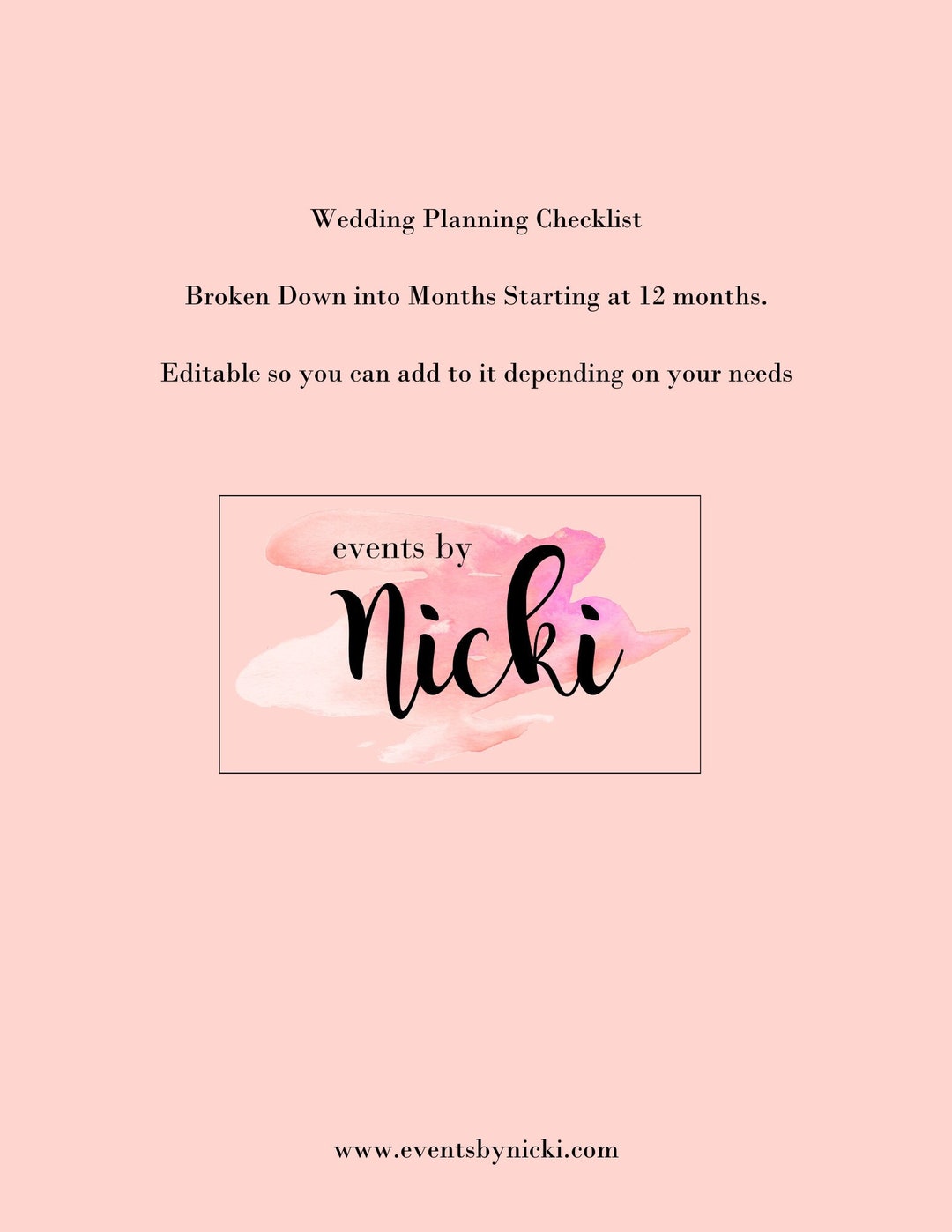 12 Month Checklist for Weddings - Etsy