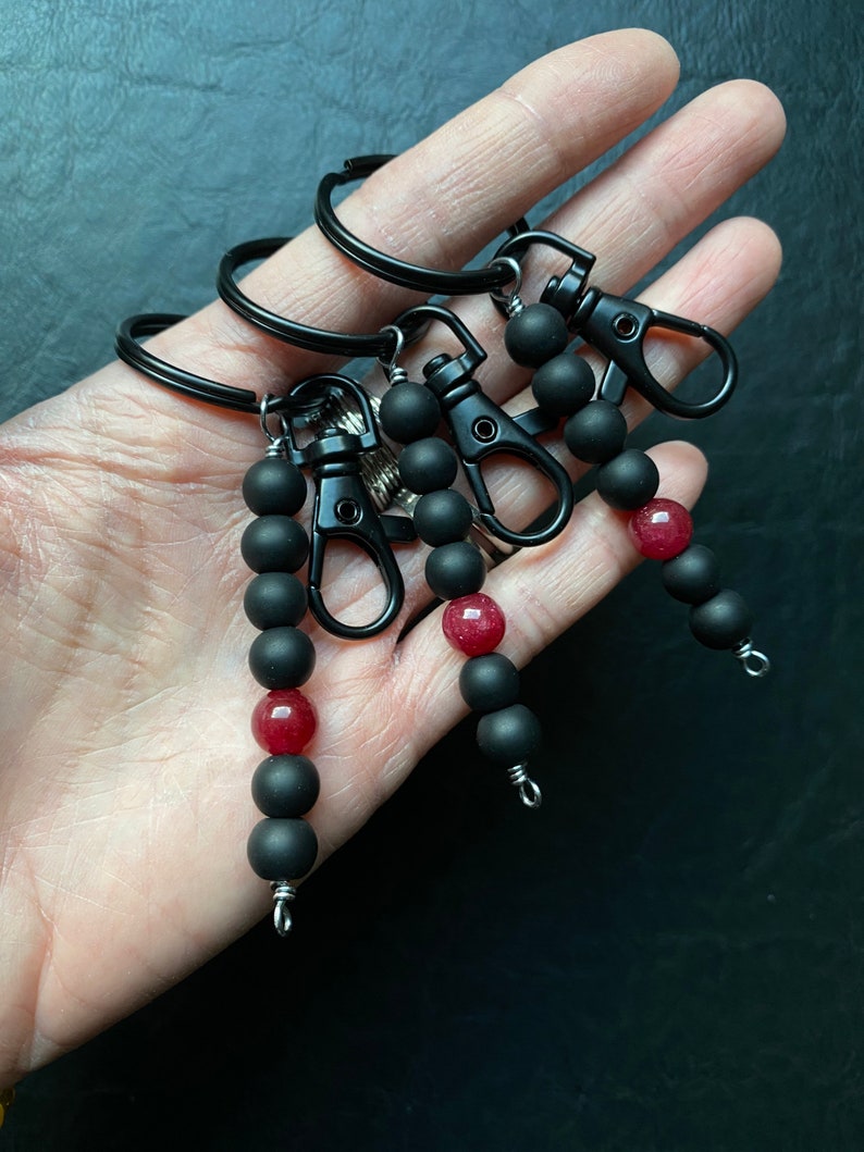 Thin Red Line Firefighter Keychain Fireman Jade Gemstone Bar - Etsy