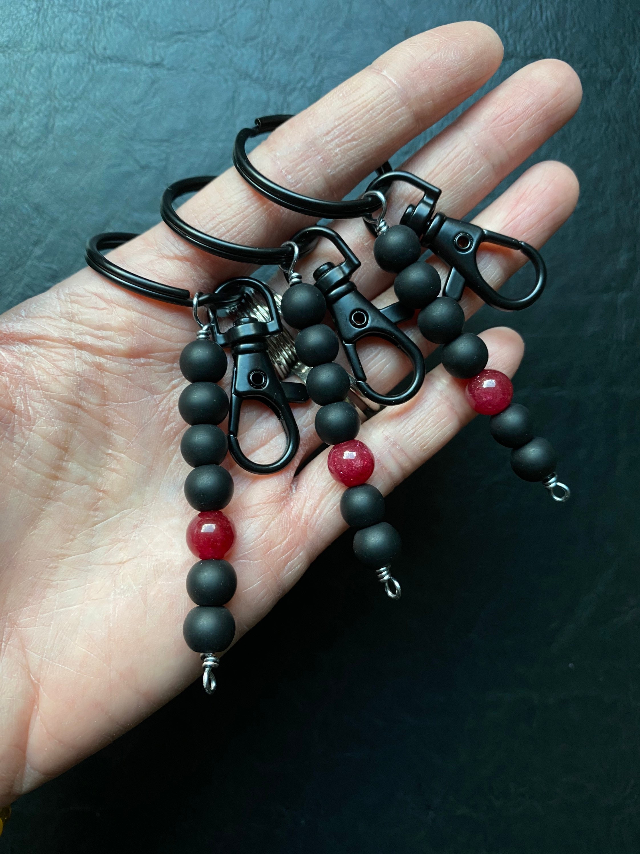 Thin Red Line Firefighter Keychain Fireman Jade Gemstone Bar - Etsy