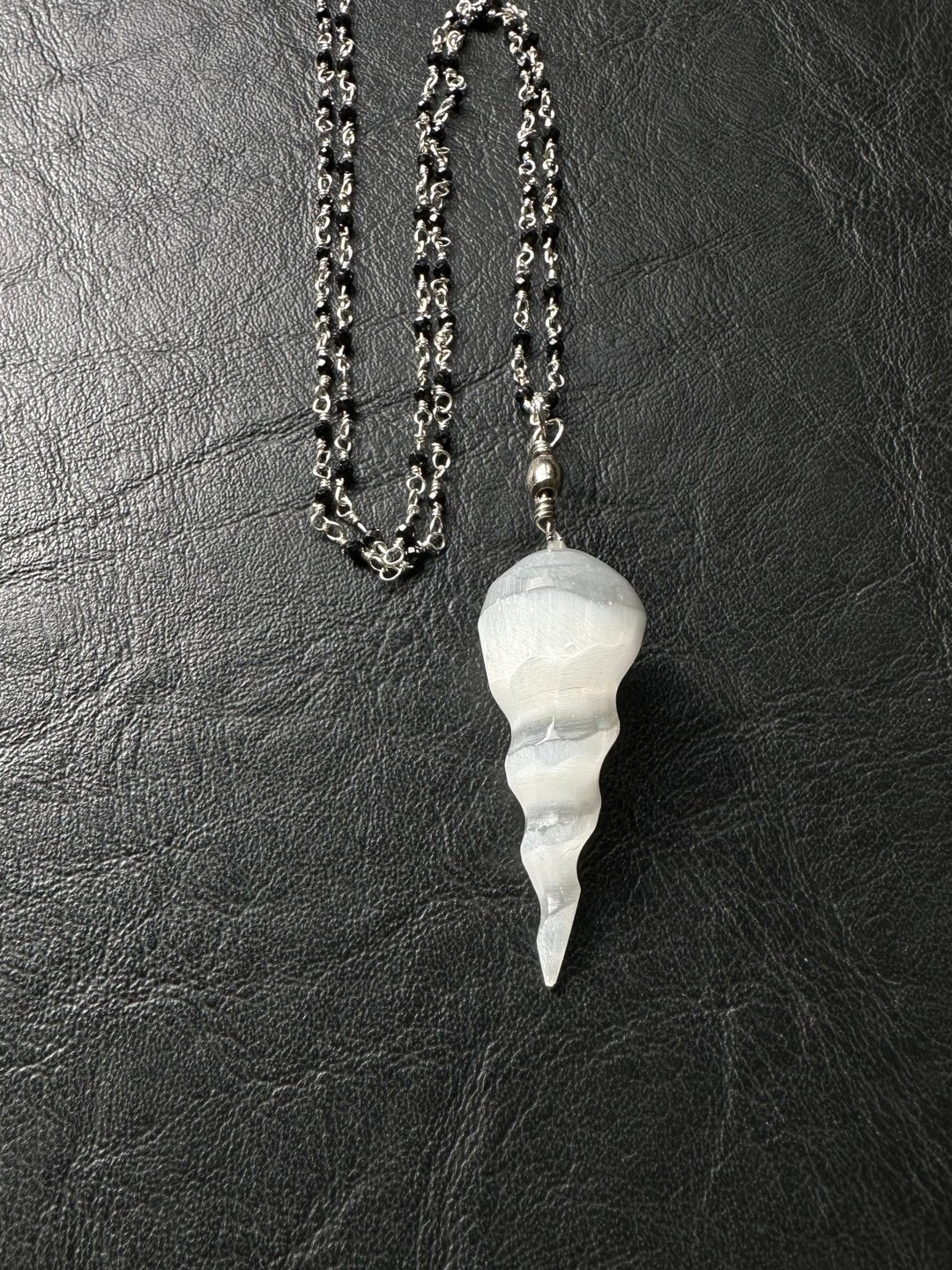 Unicorn Horn Selenite Pendulum Pendant Necklace Tool Spinel Dowsing ...
