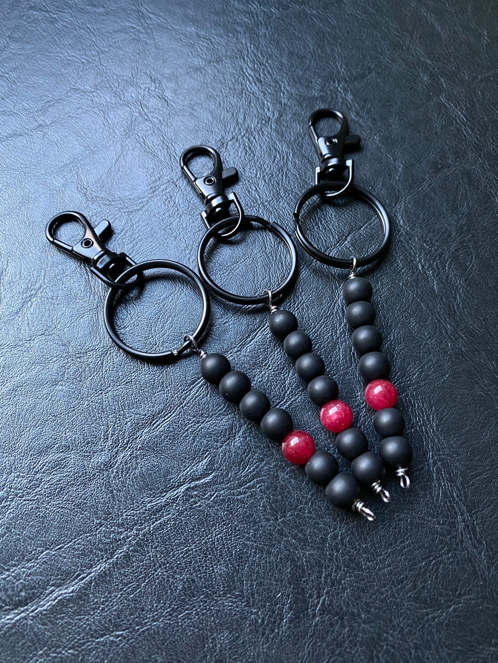 Thin Red Line Firefighter Keychain Fireman Jade Gemstone Bar - Etsy