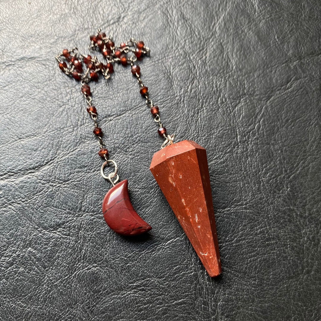 Red Jasper Garnet Pendulum Tool Dowsing Crystal Witch Witchcraft Witches Craft Wiccan Spirits ...