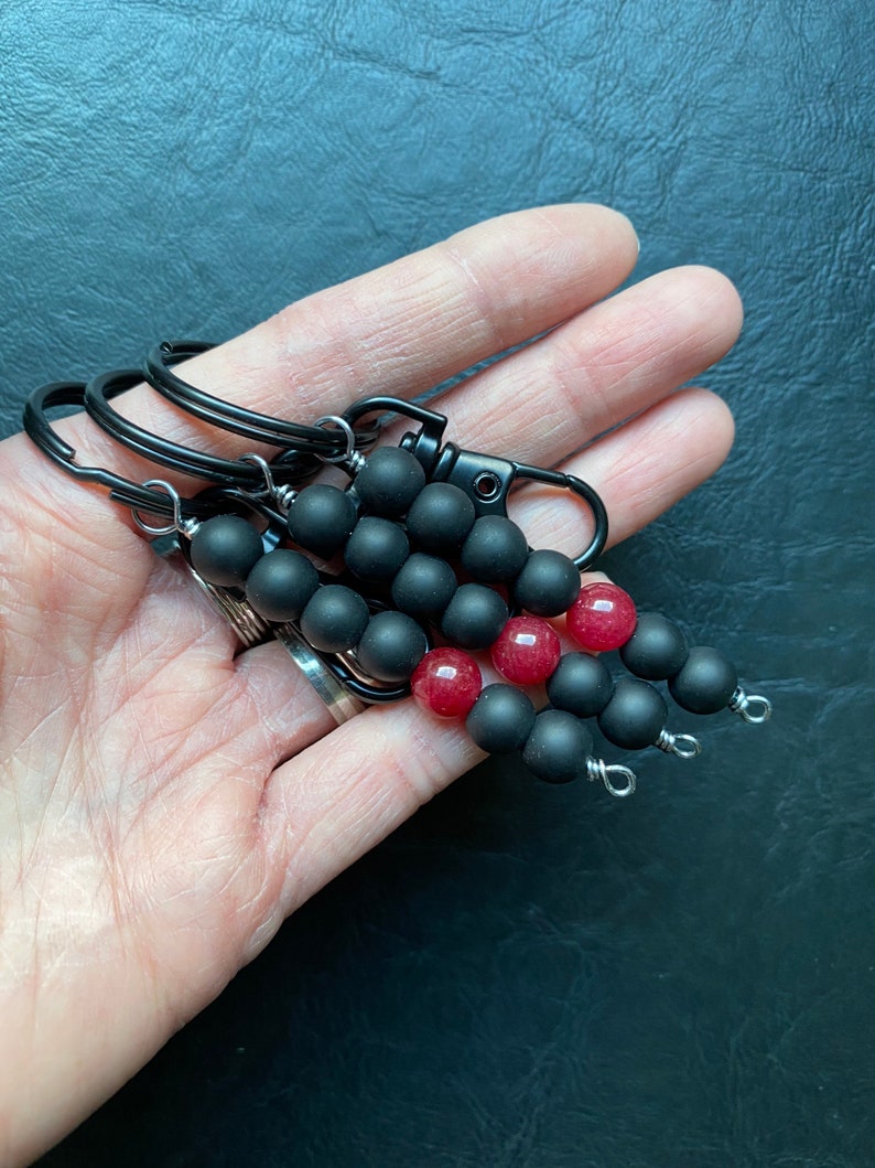 Thin Red Line Firefighter Keychain Fireman Jade Gemstone Bar - Etsy