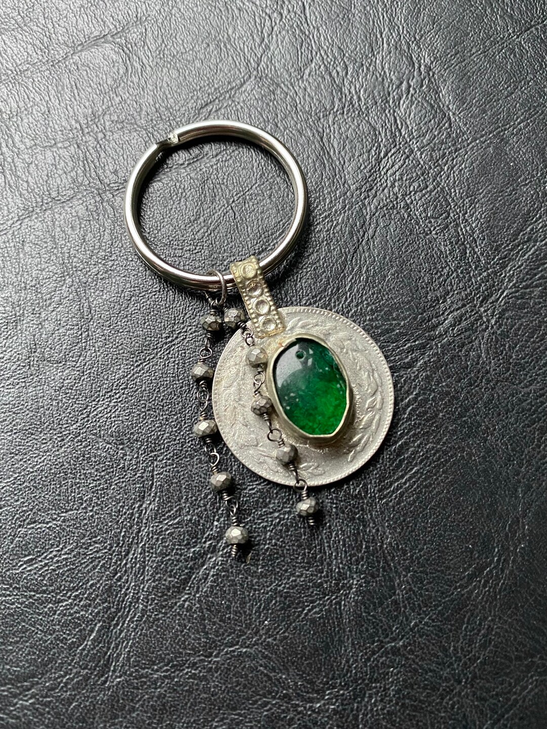 Pyrite Kuchi Coin Keychain Keyring Vintage Gypsy Bohemian Boho Luxe ...