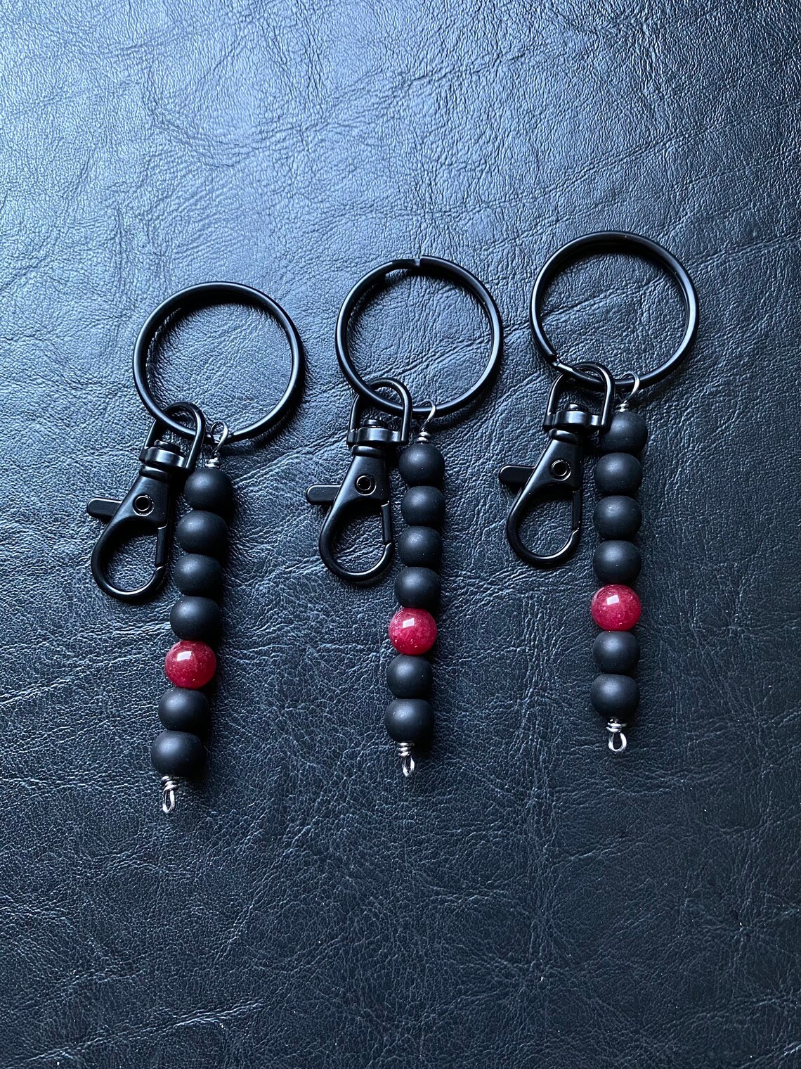 Thin Red Line Firefighter Keychain Fireman Jade Gemstone Bar - Etsy