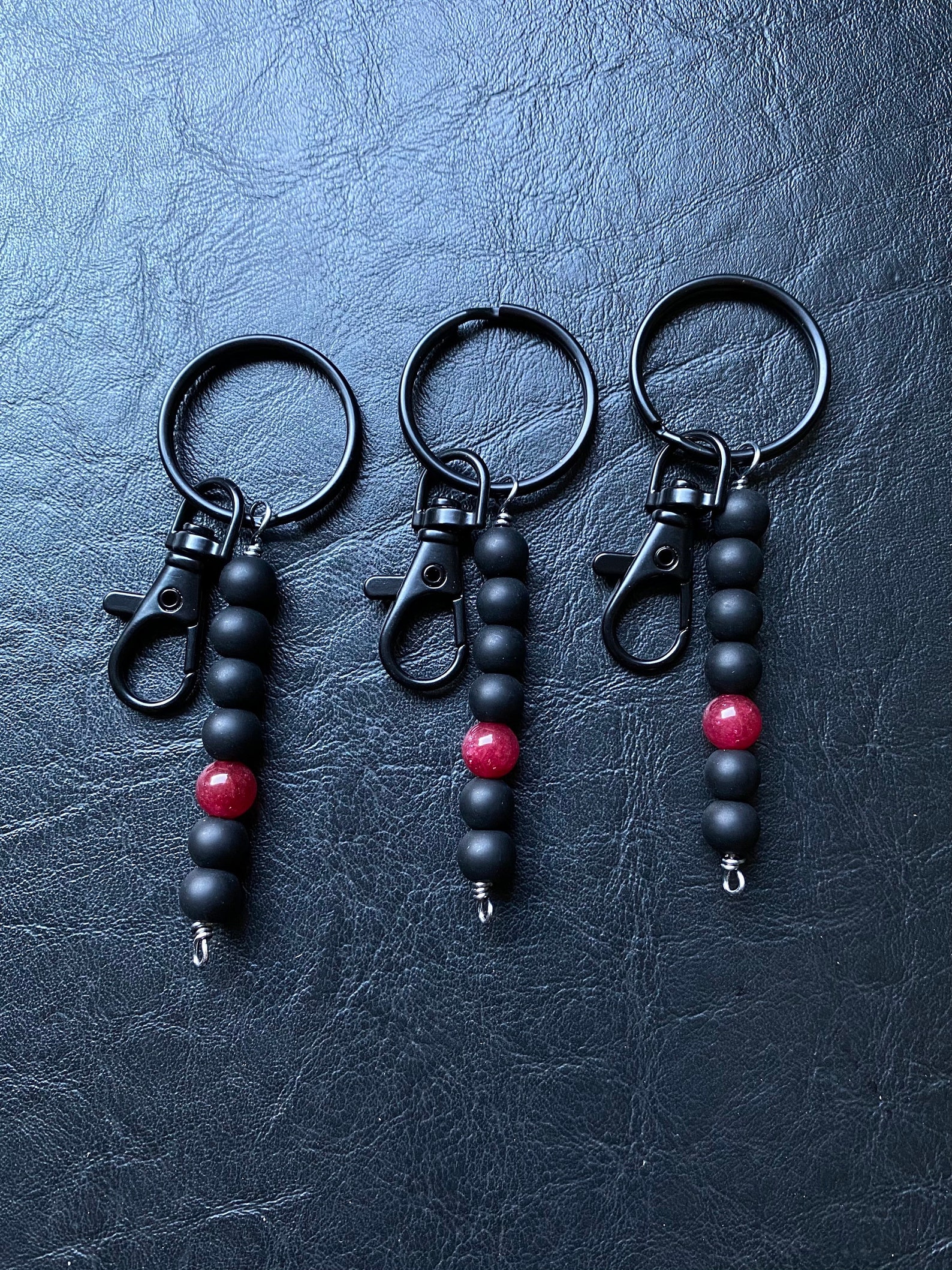 Thin Red Line Firefighter Keychain Fireman Jade Gemstone Bar - Etsy