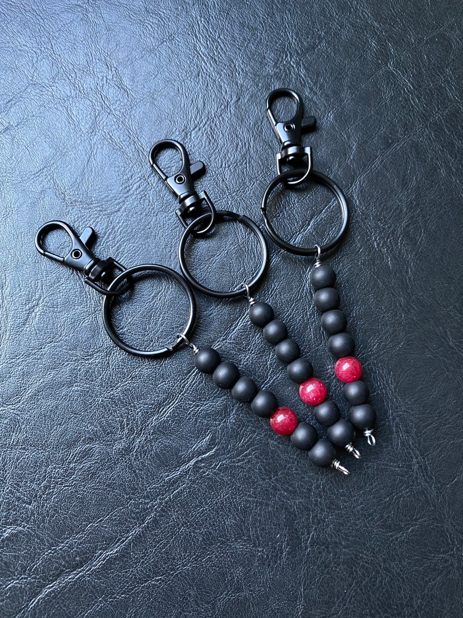 Thin Red Line Firefighter Keychain Fireman Jade Gemstone Bar - Etsy