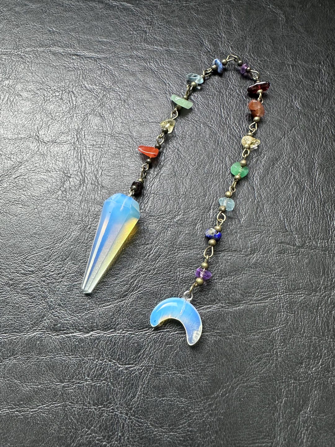 Rainbow Opalite Pendulum Pride Chakras Dowsing Crystal Witch Witchcraft Witches Craft Pagan ...