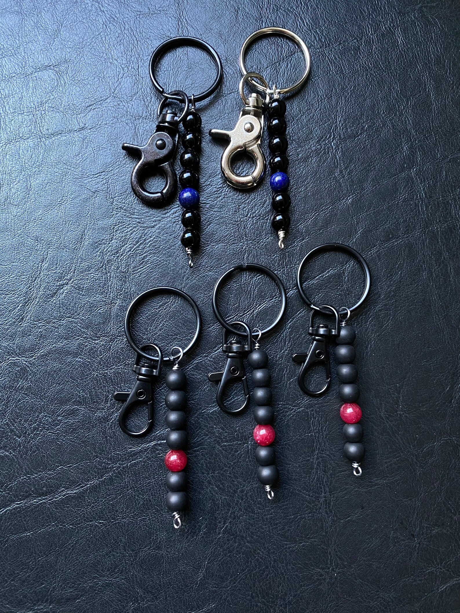 Thin Red Line Firefighter Keychain Fireman Jade Gemstone Bar - Etsy