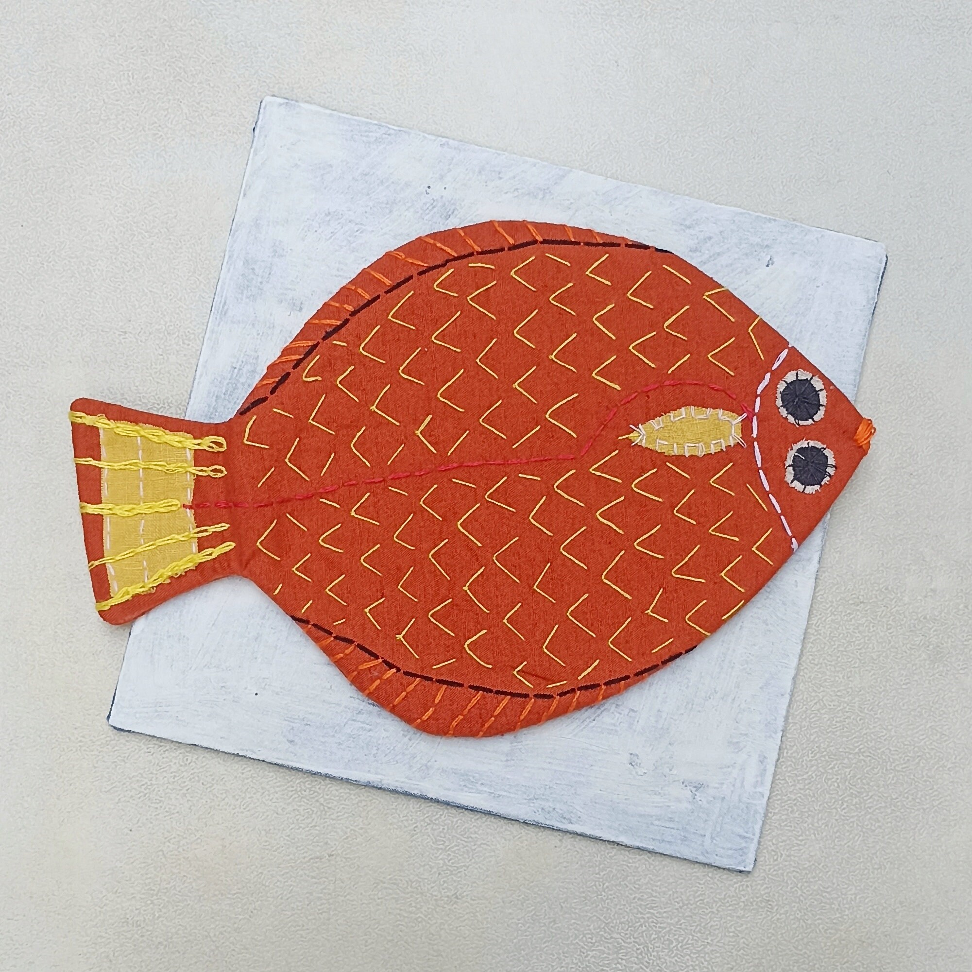 Linen Fish Clutch Bag, Flatfish, Halibut, Flounder Bag, Embroidered ...