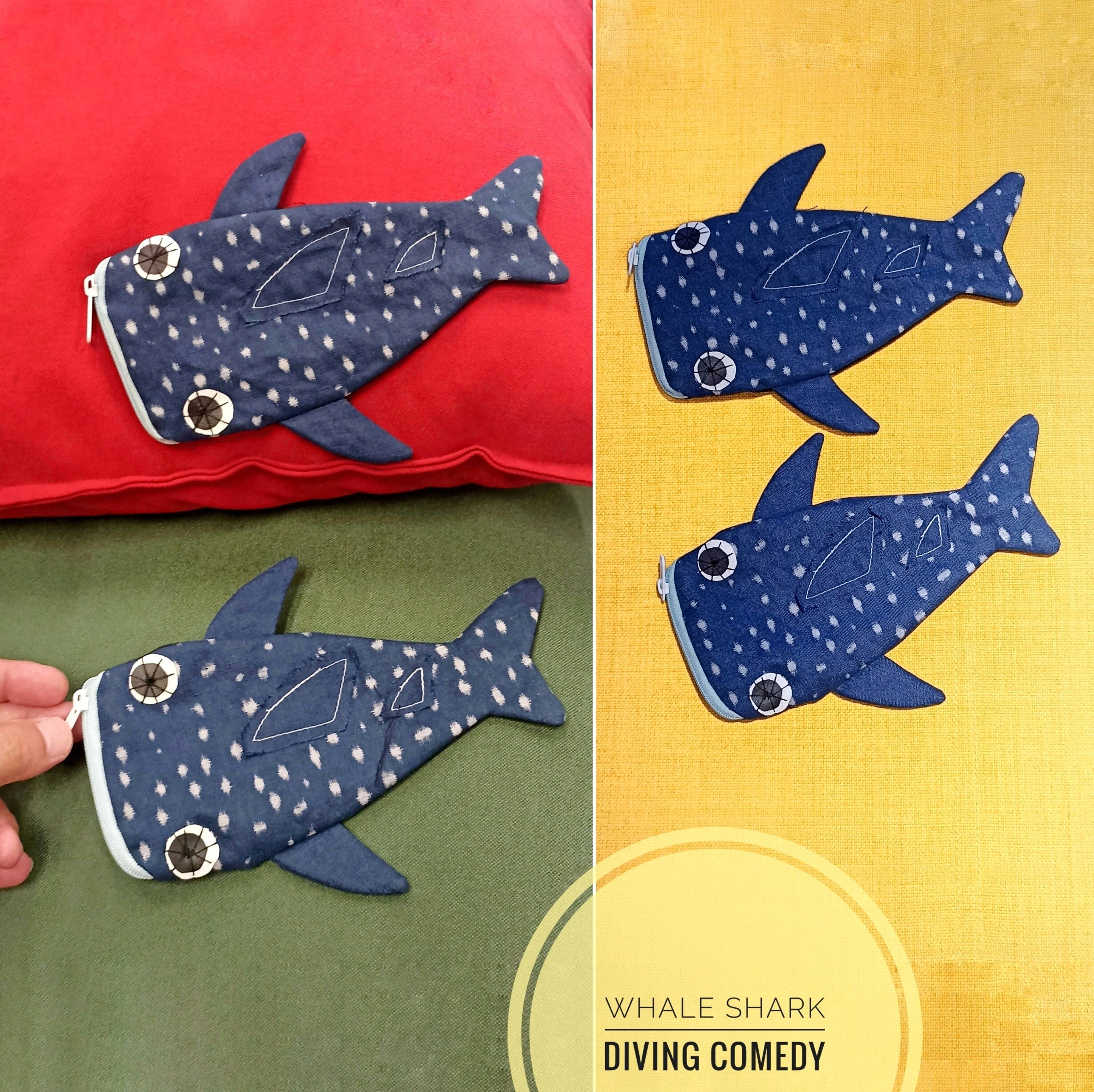 Whale Shark Purse, Shark Pencil Case, Linen Pouch, Fish Pouch, Mini ...