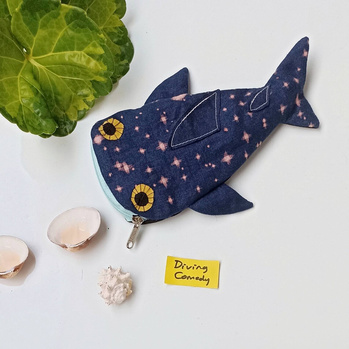 Whale Shark Purse, Shark Pencil Case, Linen Pouch, Fish Pouch, Mini ...