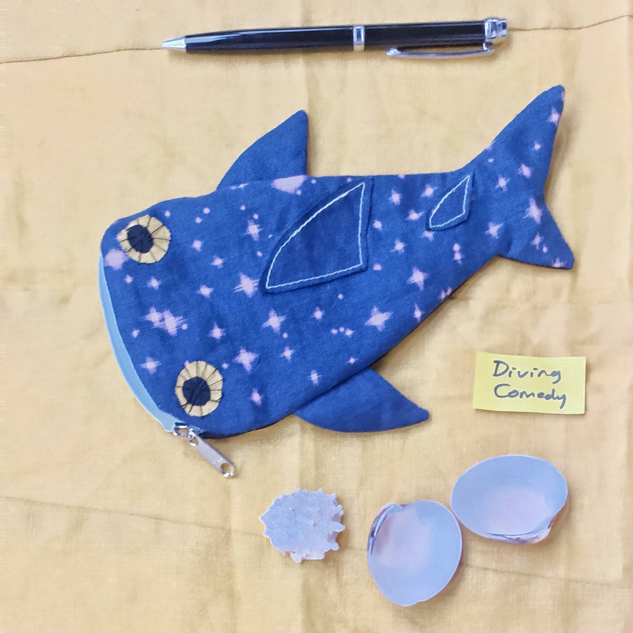 Whale Shark Purse, Shark Pencil Case, Linen Pouch, Fish Pouch, Mini ...