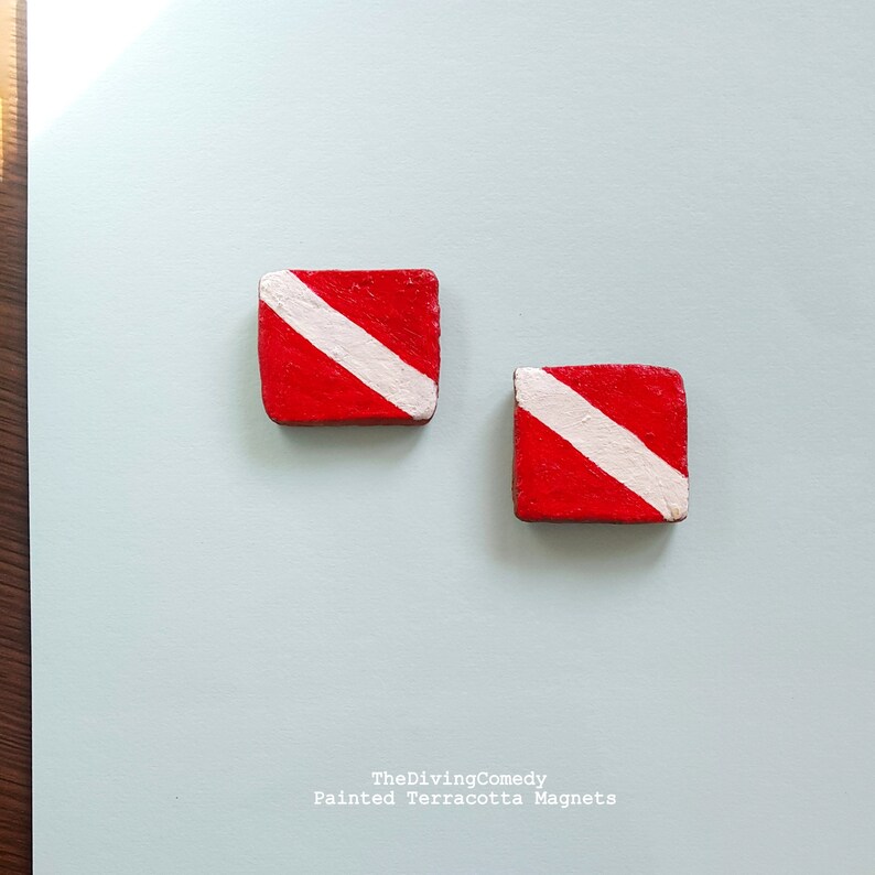 Scuba Flag Pin Flag Magnet Diver Down Flag Hand Painted - Etsy