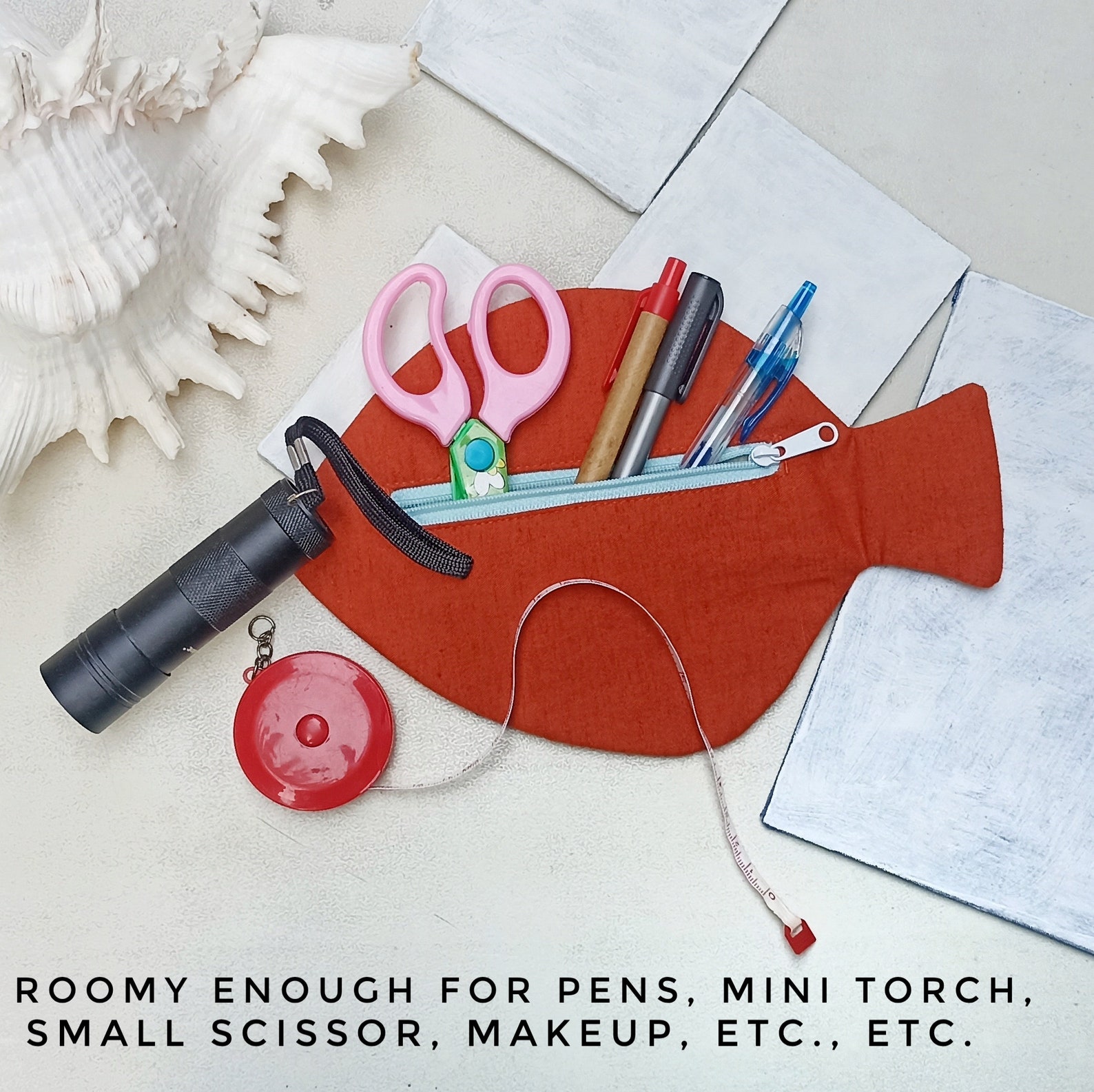 Linen Fish Clutch Bag, Flatfish, Halibut, Flounder Bag, Embroidered ...