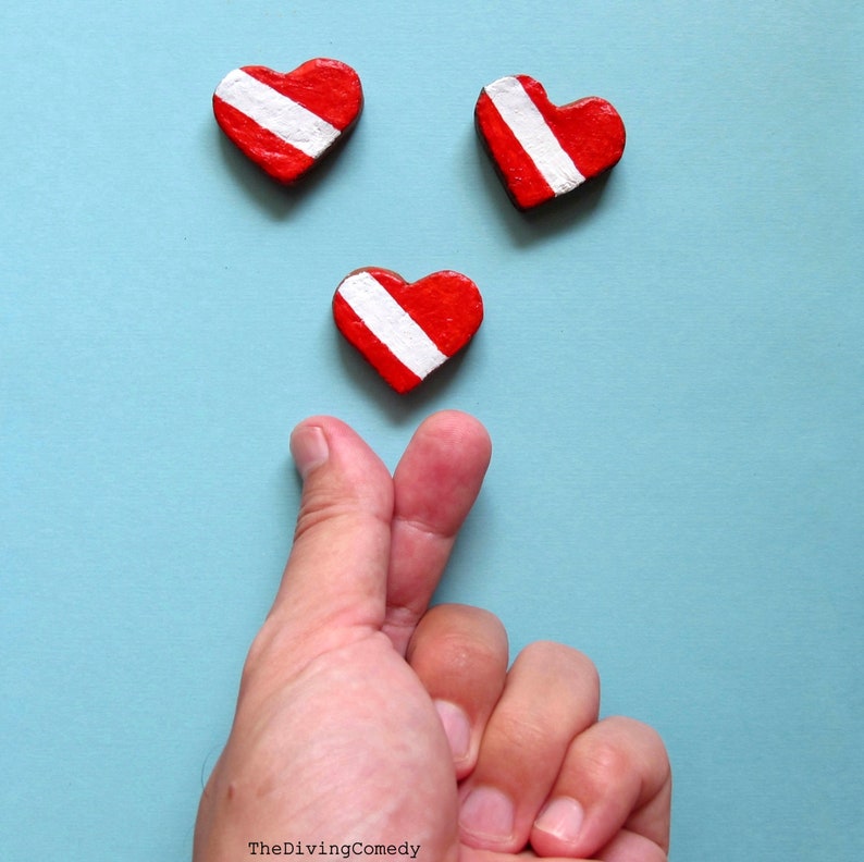 Scuba Flag Pin Flag Magnet Diver Down Flag Hand Painted - Etsy