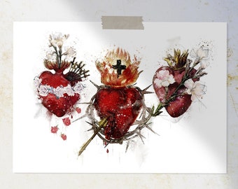 Most Chaste Heart of Saint Joseph Stretched Canvas Art Print - Etsy Polska