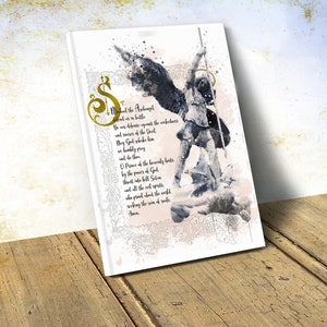 Saint Michael the Archangel Prayer Stretched Canvas Art Print ...