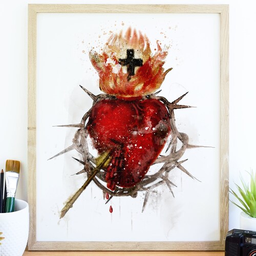 Chaste Heart of St Joseph Printable Image Catholic | Etsy