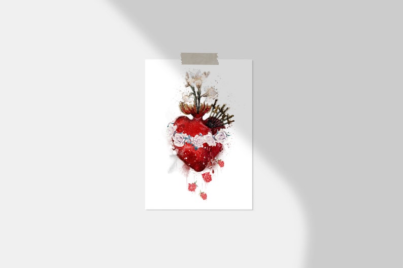 Sorrowful Heart of Mary Printable Image Immaculate Heart | Etsy