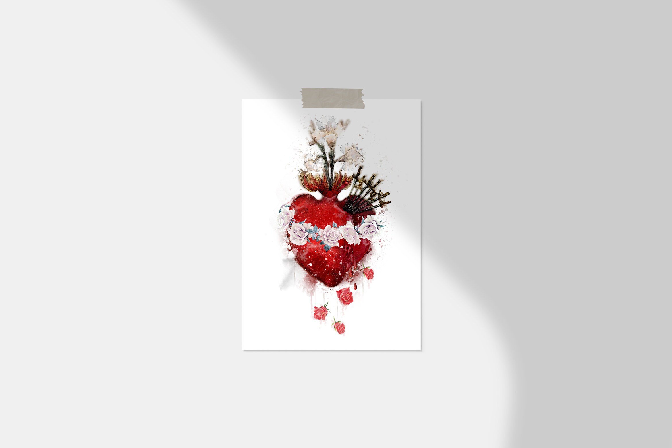 Sorrowful Heart of Mary Printable Image Immaculate Heart | Etsy