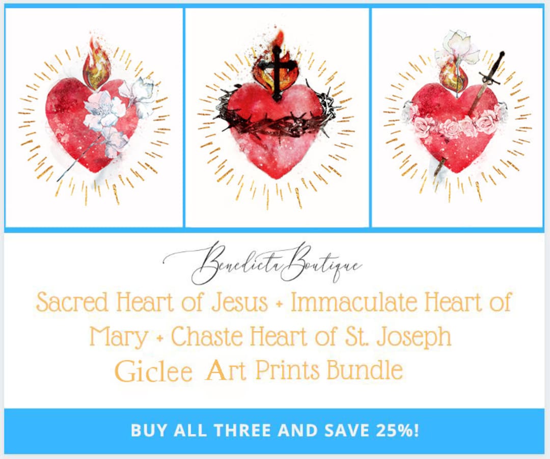 Sacred Heart of Jesus, Immaculate Heart of Mary and Chaste Heart of St ...