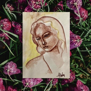 Virgin Mary Watercolor Art: Catholic Marian Portrait (digital Download ...