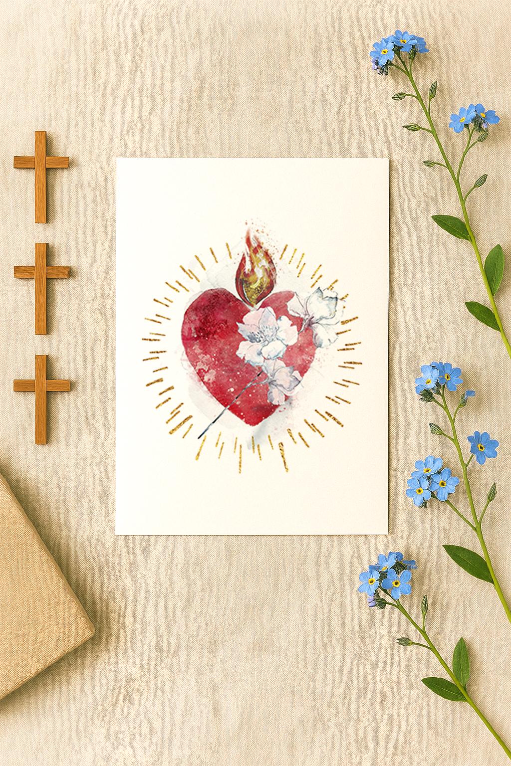 Chaste Heart of St Joseph Printable 4x6 Card Size Image, Saint Joseph ...