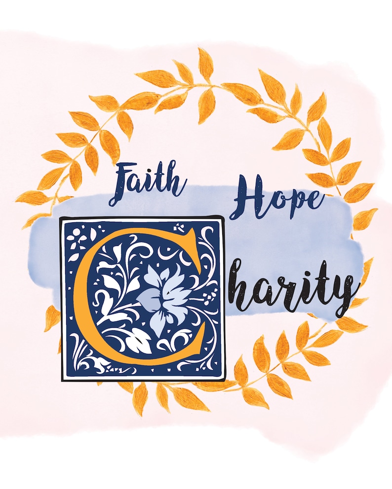 Faith-Hope-Charity Printable Digital Download Catholic Wall - Etsy France